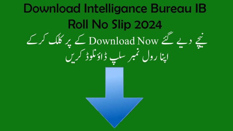 Download IB Roll No Slip www.leaonejobs.pk