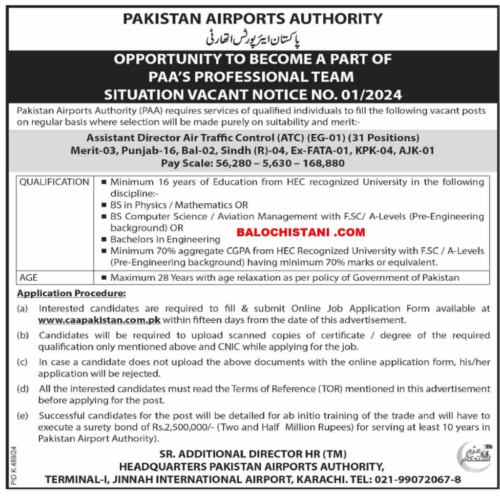Pakistan Civil Aviation Authority CAA Jobs 2024