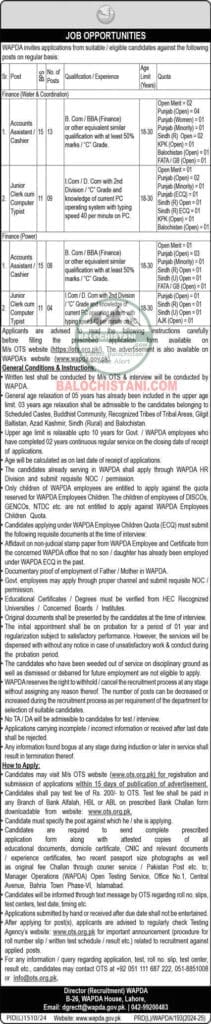 WAPDA Jobs Online Apply 2024 OTS